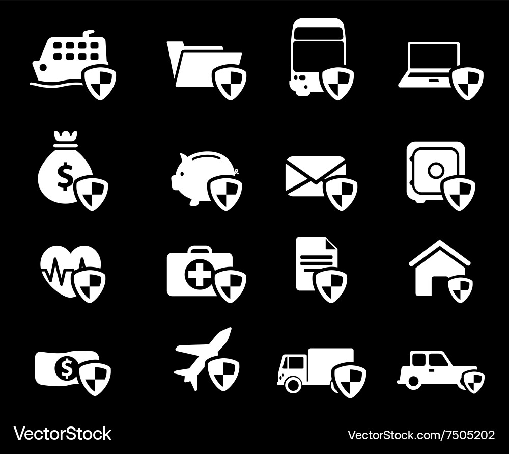 Insurance simply icons Royalty Free Vector Image
