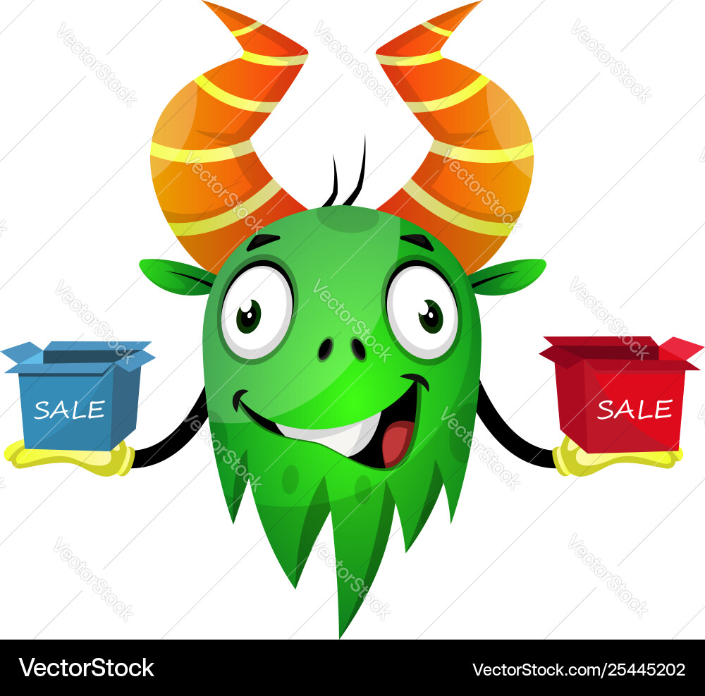 Monster on sale on white background Royalty Free Vector