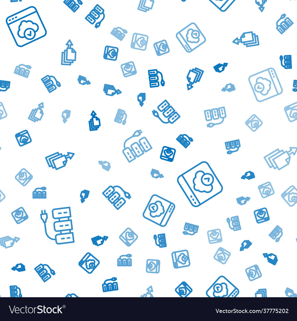 Set line server cloud technology data transfer Vector Image