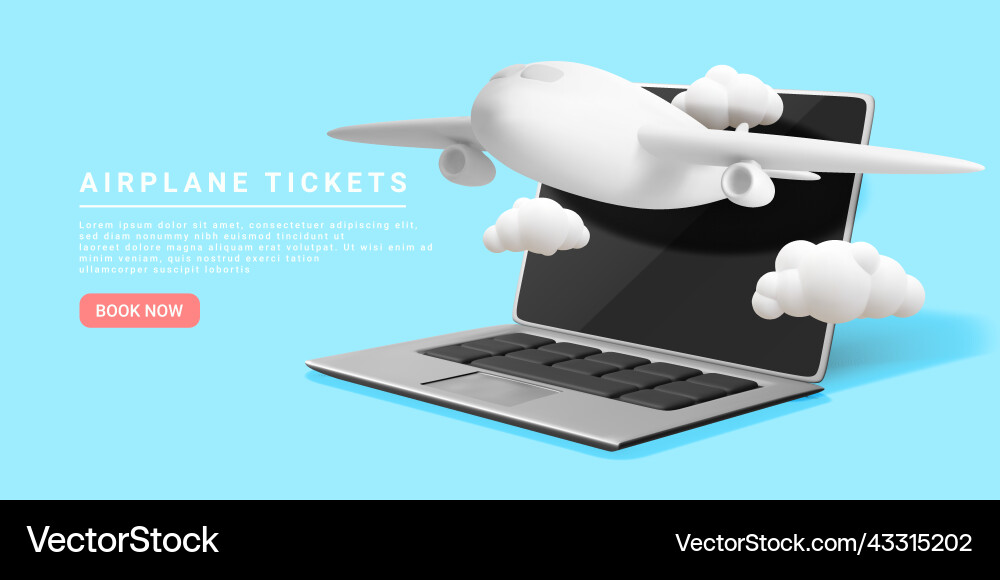 Travel and flight ticket advertising template Vector Image