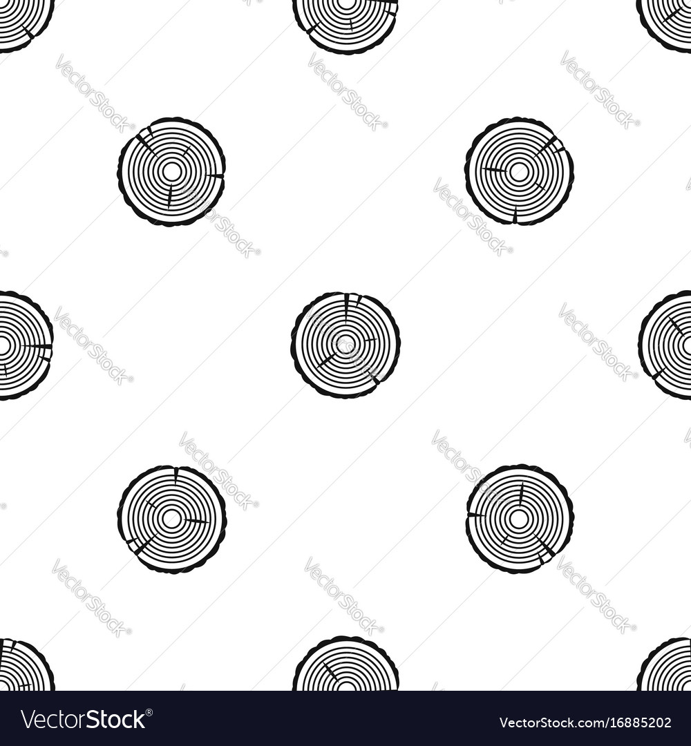 Tree ring pattern seamless black Royalty Free Vector Image