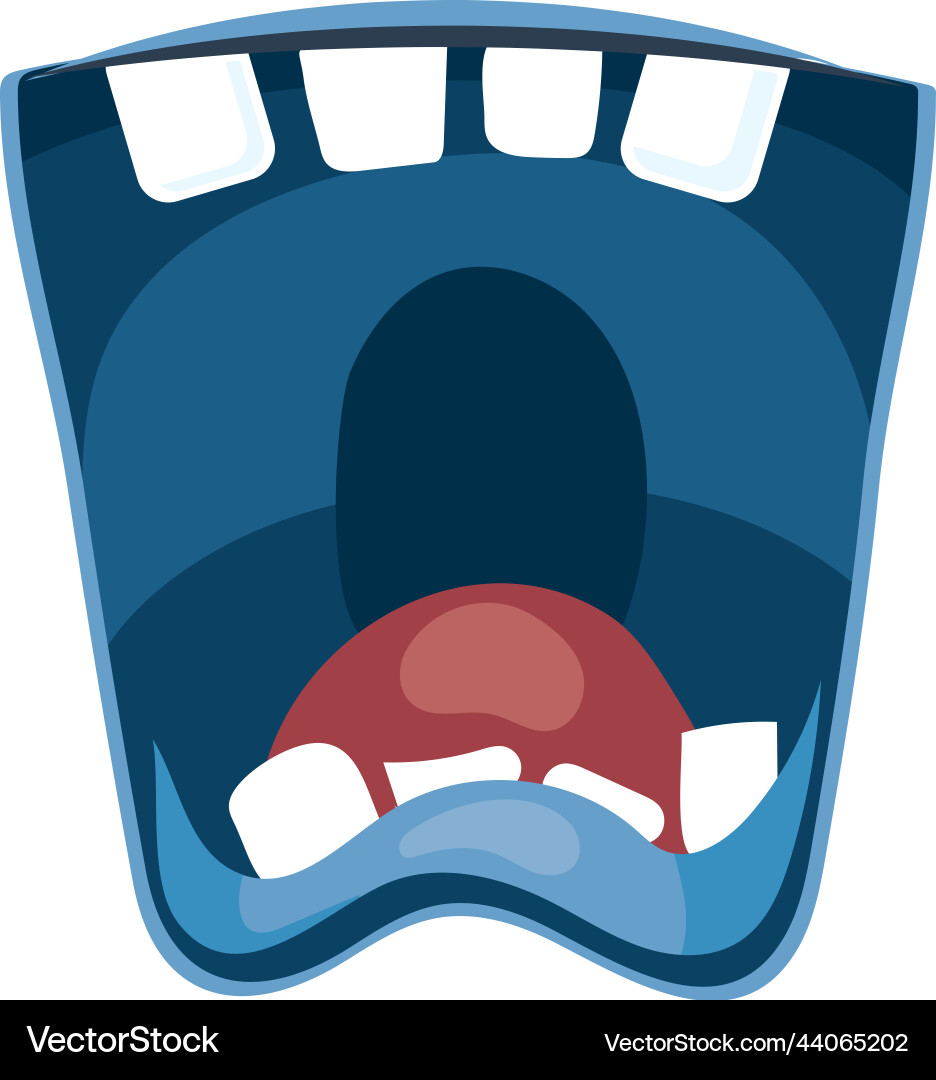 Wide open mouth cartoon icon emotion expression Vector Image