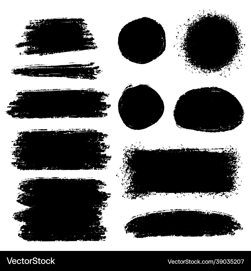 Collection of brush hand drawn graphic element Vector Image