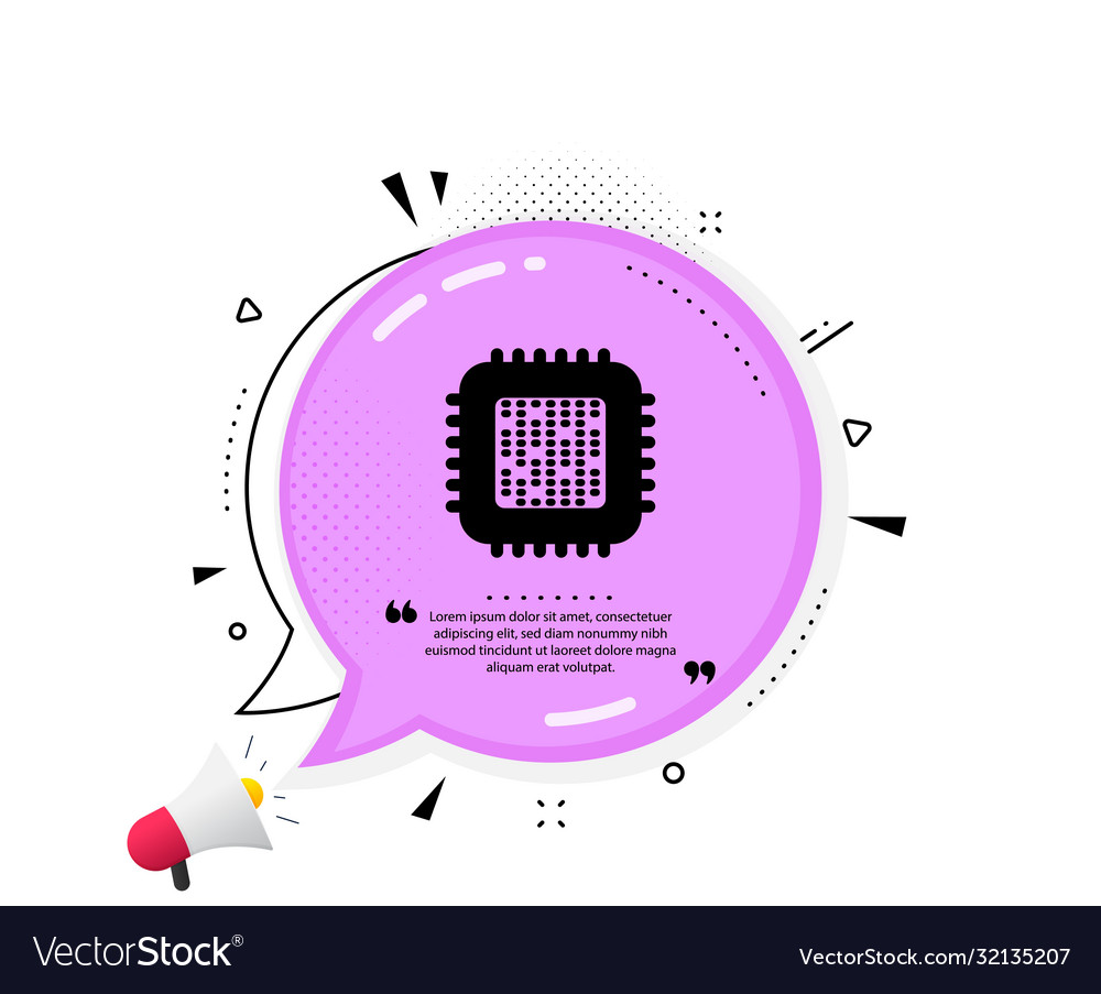 Cpu processor icon computer component sign Vector Image