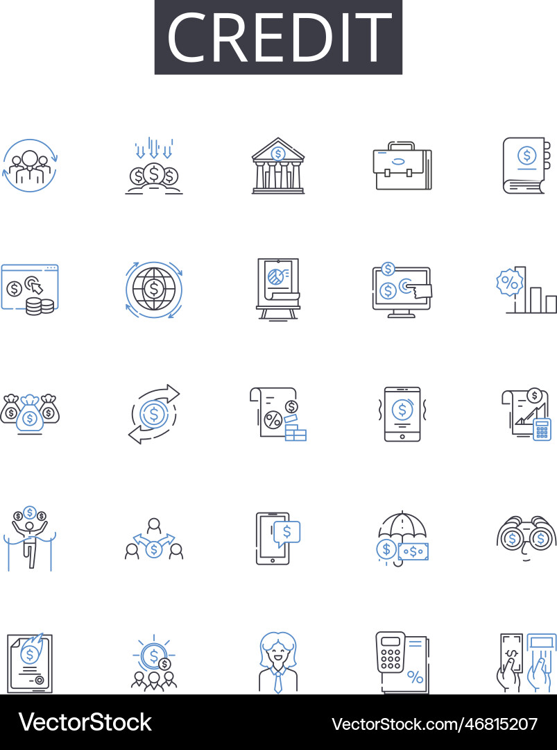 Credit line icons collection wrenches Royalty Free Vector