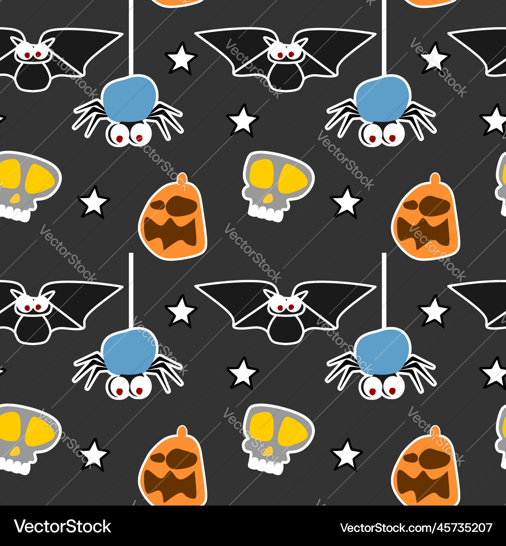 Creepy funny halloween pattern with seamless kids Vector Image
