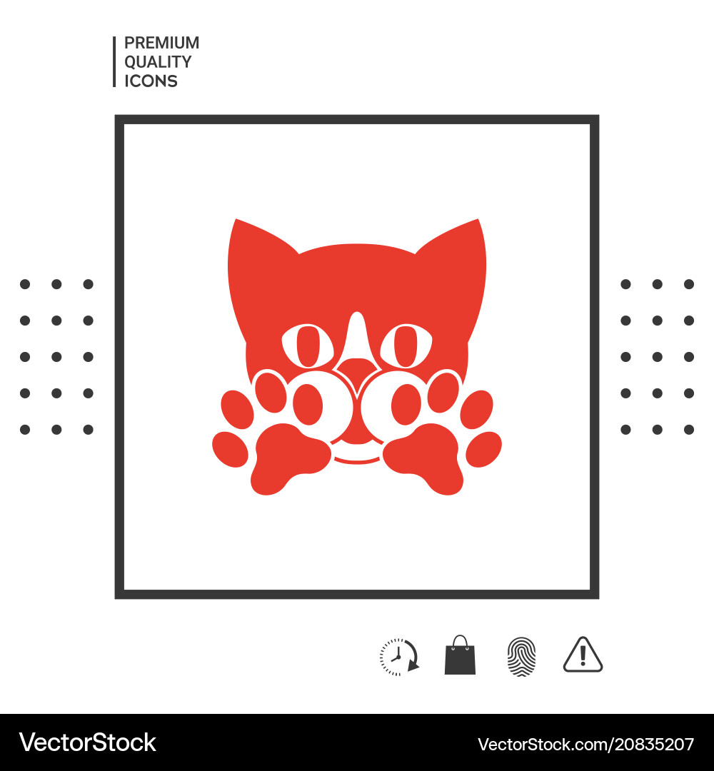Cute cat paws - logo symbol protect sign Vector Image