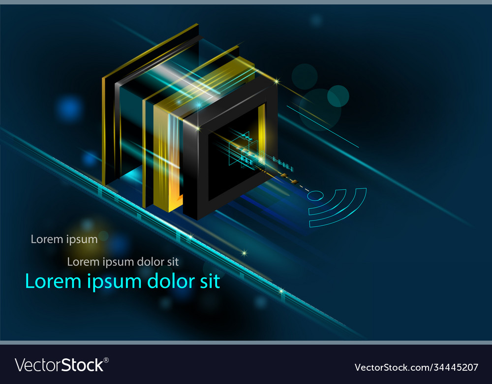 Deep learning big data server digital controls Vector Image