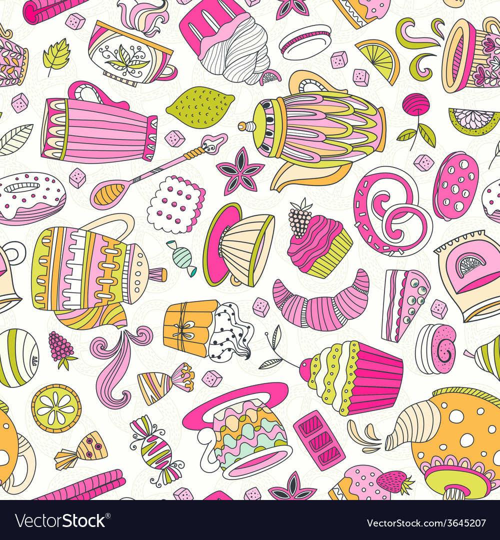 Dessert seamless pattern Royalty Free Vector Image