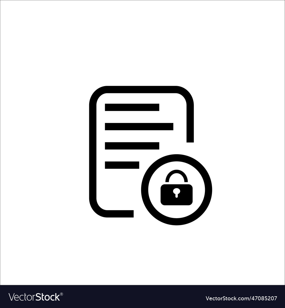 Electronic document with lock online data Vector Image