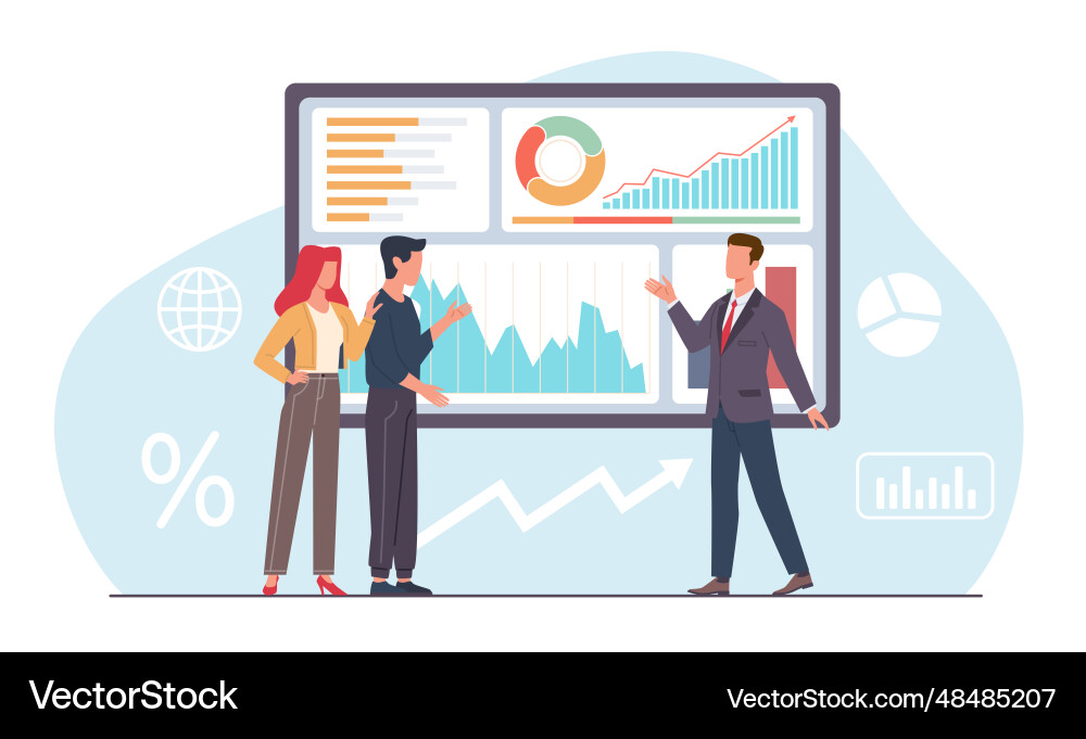 Financial advisor provides market and securities Vector Image
