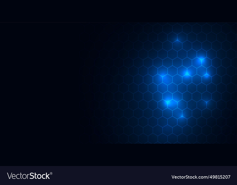 Glowing hexagonal pattern digital background for Vector Image
