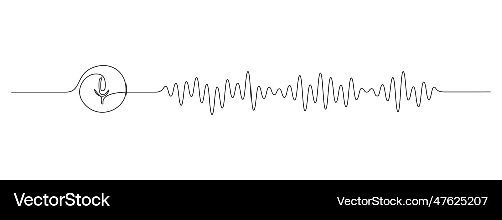 One continuous line drawing of music player Vector Image