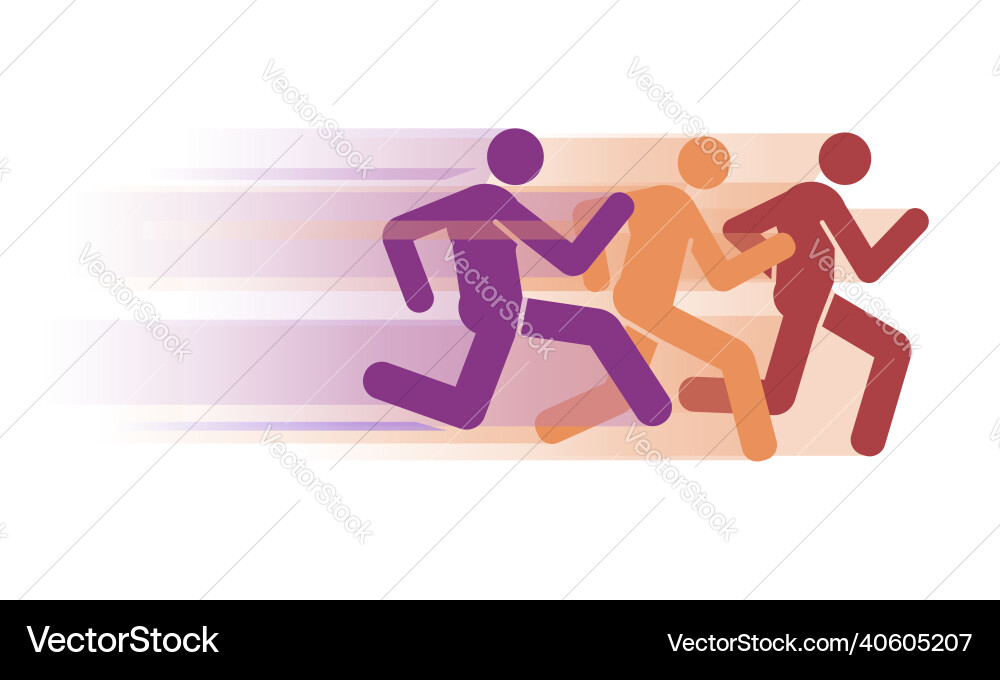 Race running people group icon marathon team Vector Image
