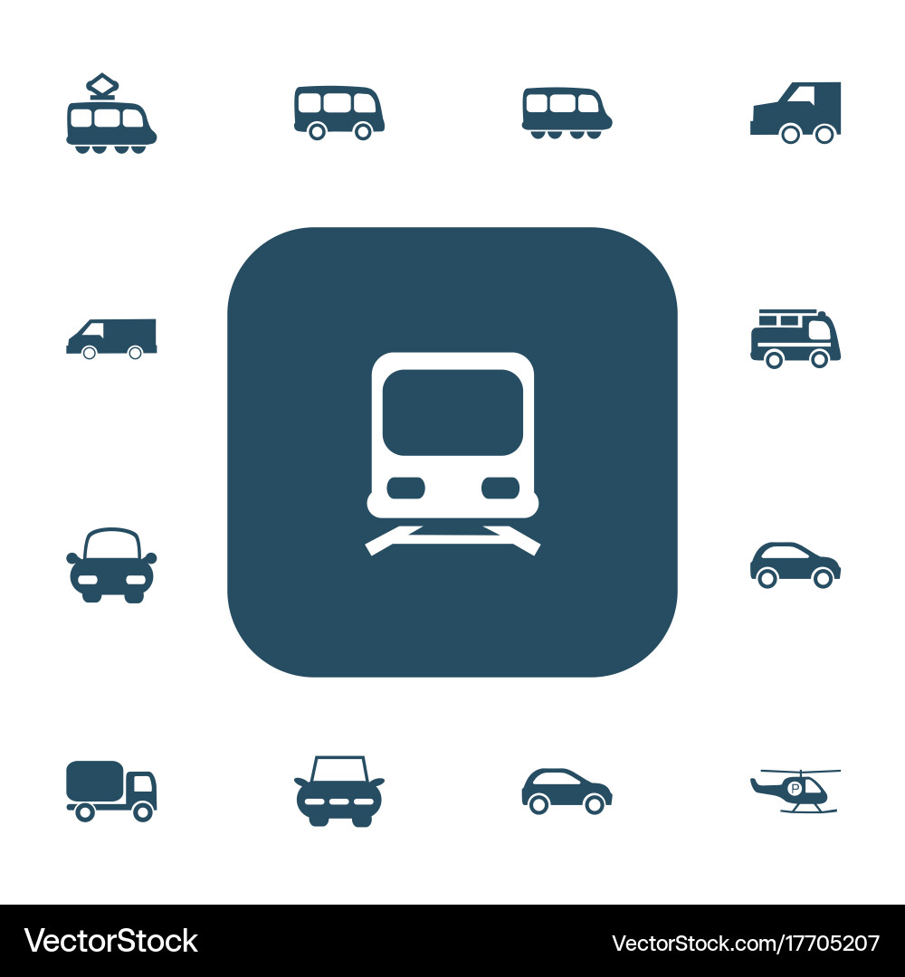 Set of 13 editable transportation icons includes Vector Image