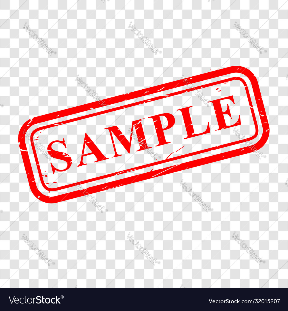 Simple red scratch rubber stamp sample Royalty Free Vector