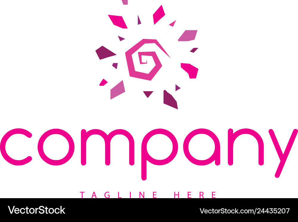 Sun abstract yoga spa pink logo design Royalty Free Vector