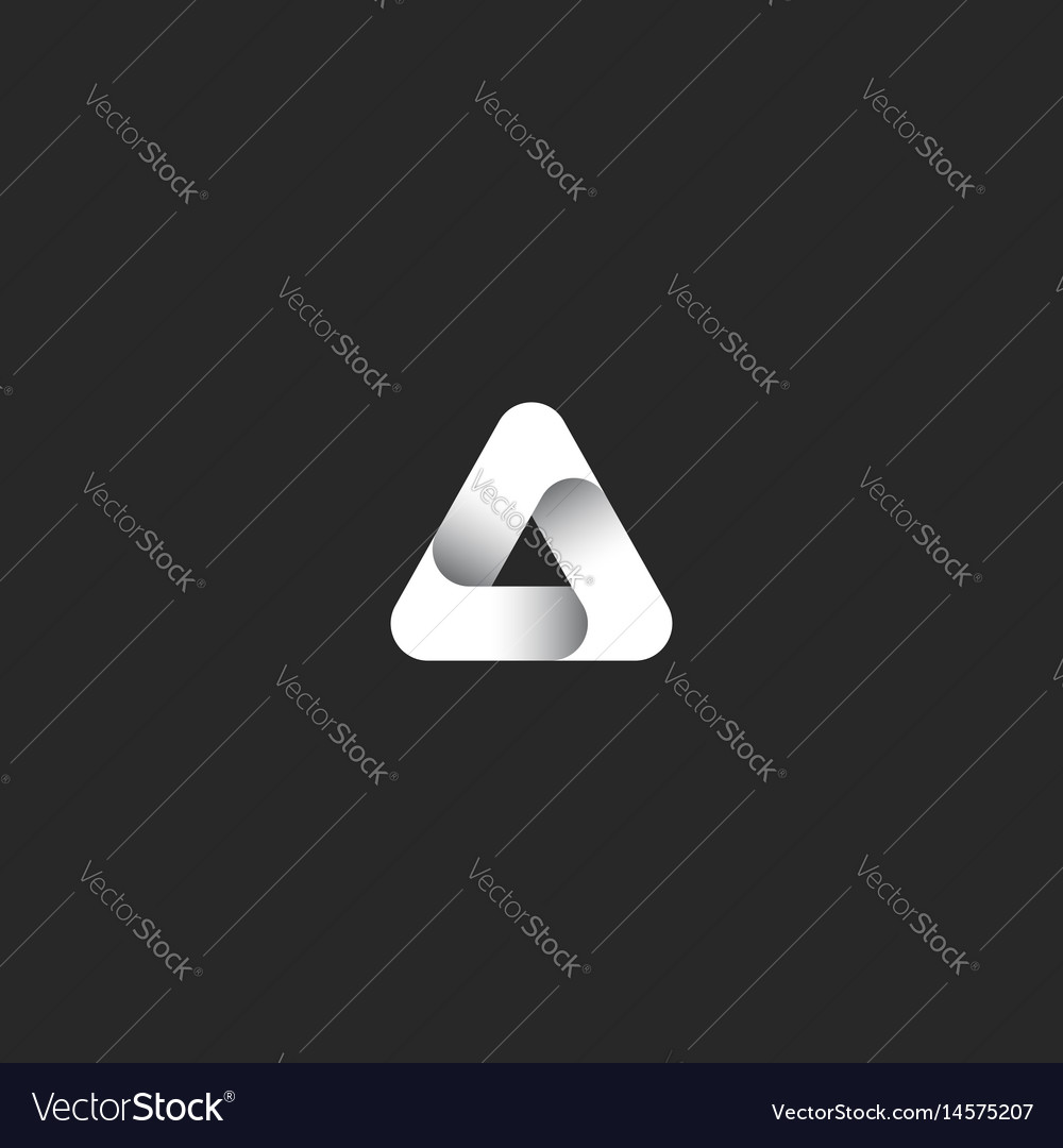 Triangle logo abstract infinity ribbon gradient Vector Image