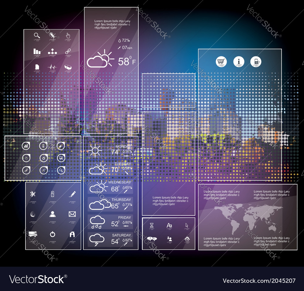 Weather Widgets Royalty Free Vector Image - VectorStock