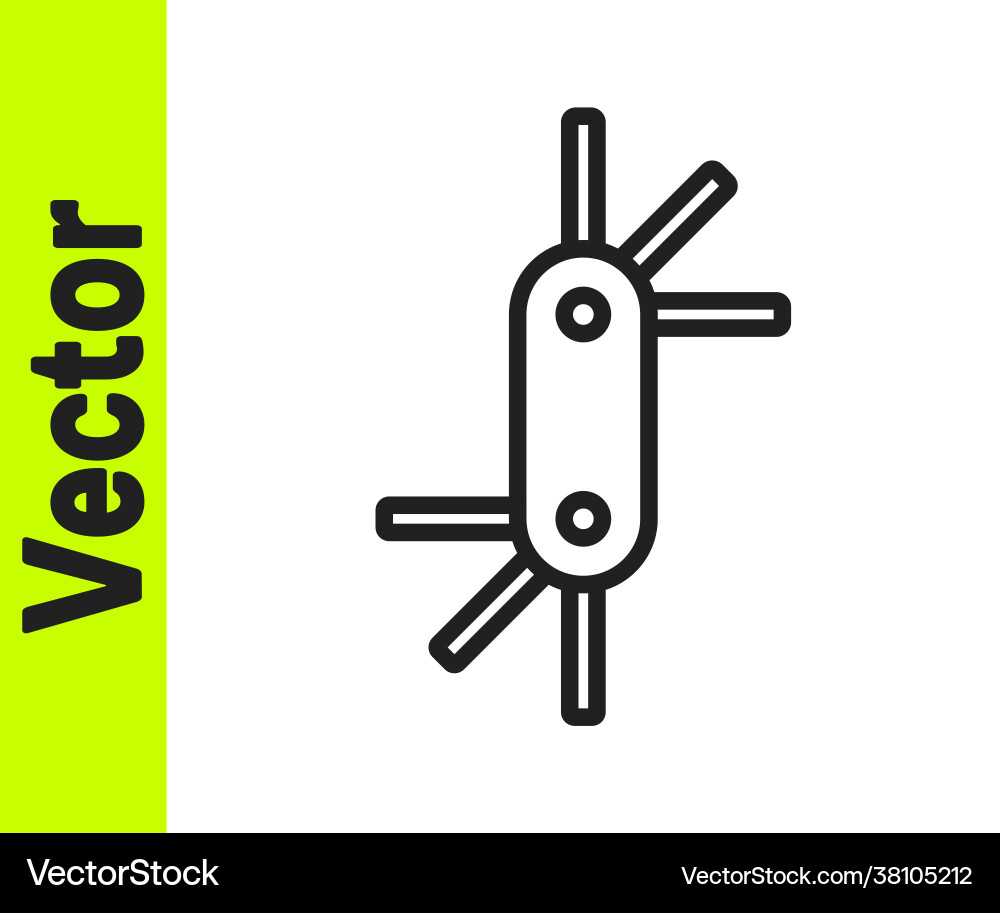 Black line tool allen keys icon isolated on white Vector Image
