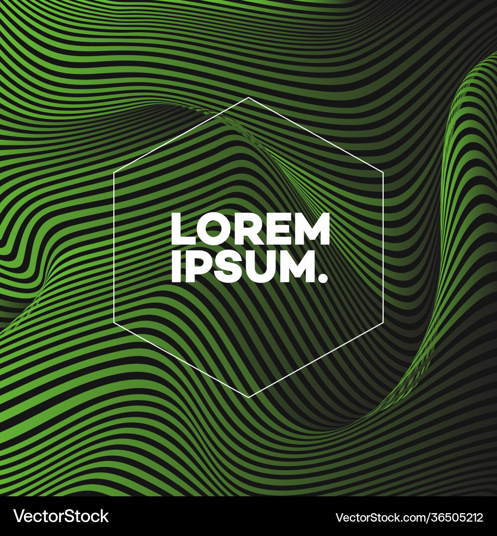 Cover design template with abstract lines green Vector Image