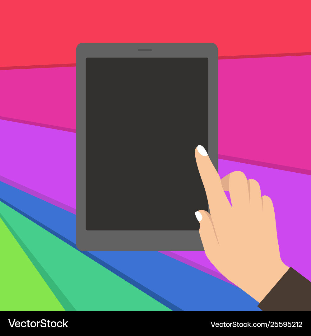 Female hand with white polished nails pointing Vector Image
