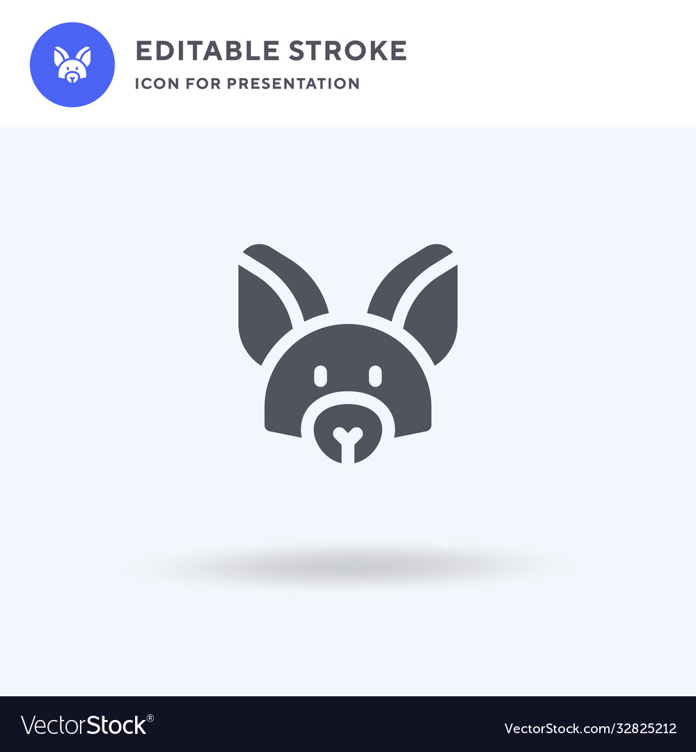 Fennec icon filled flat sign solid Royalty Free Vector Image