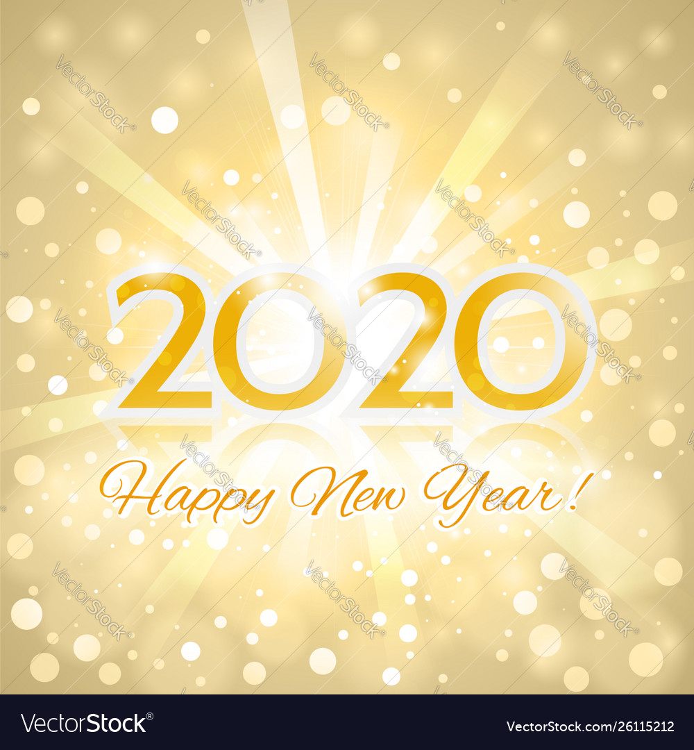 Happy new year 2020 greeting card Royalty Free Vector Image
