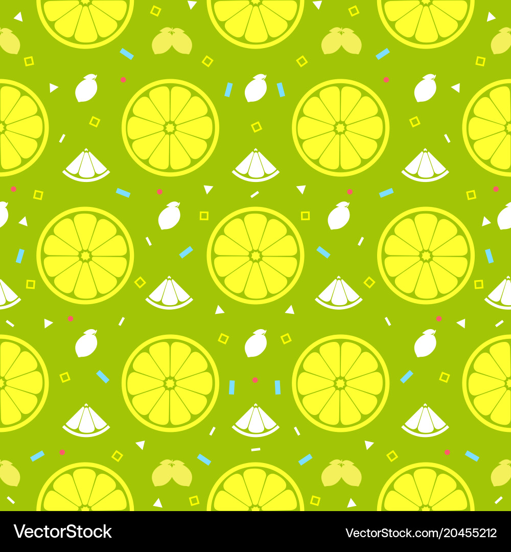Lemon orange fruits seamless pattern background Vector Image