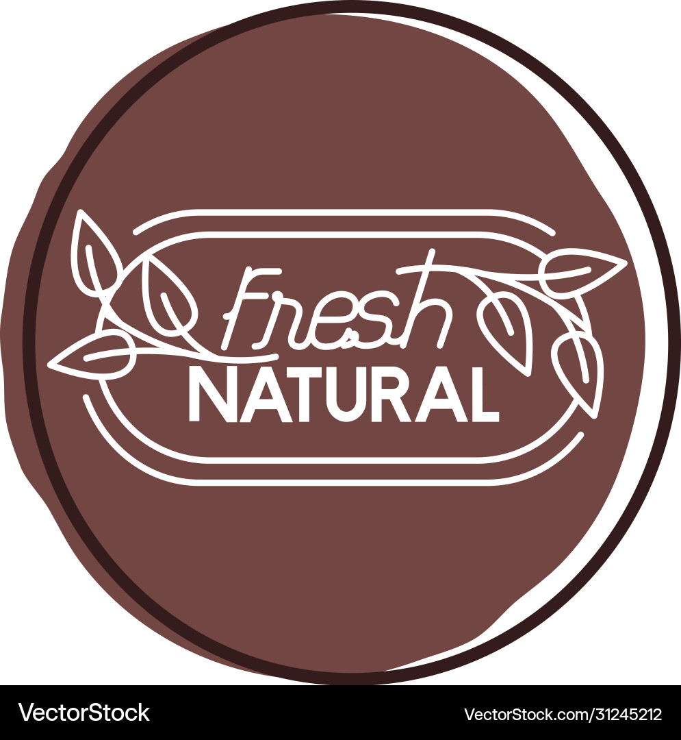 Natural fresh lettering block style icon Vector Image