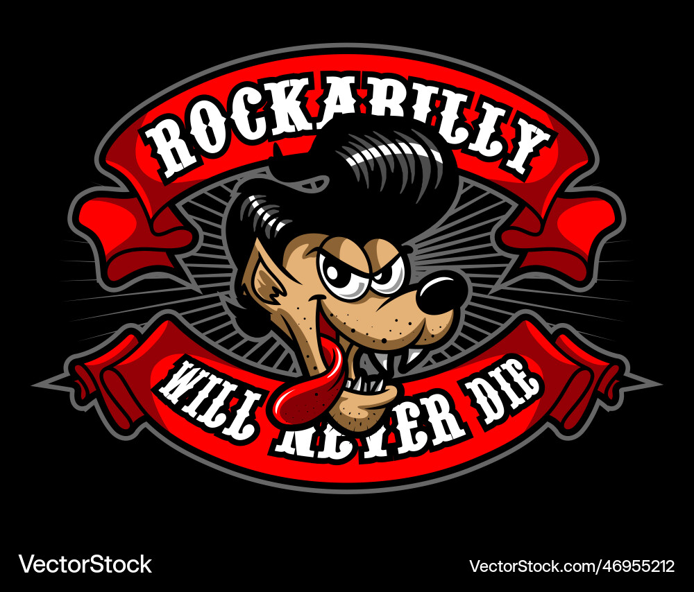 Rockabilly t-shirt design template Royalty Free Vector Image