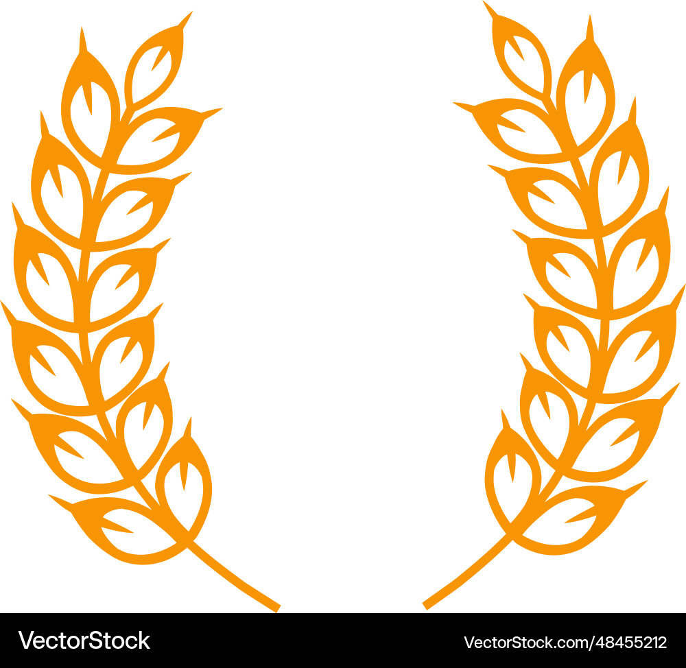 Rye ears emblem wreath logo bread and beer Vector Image