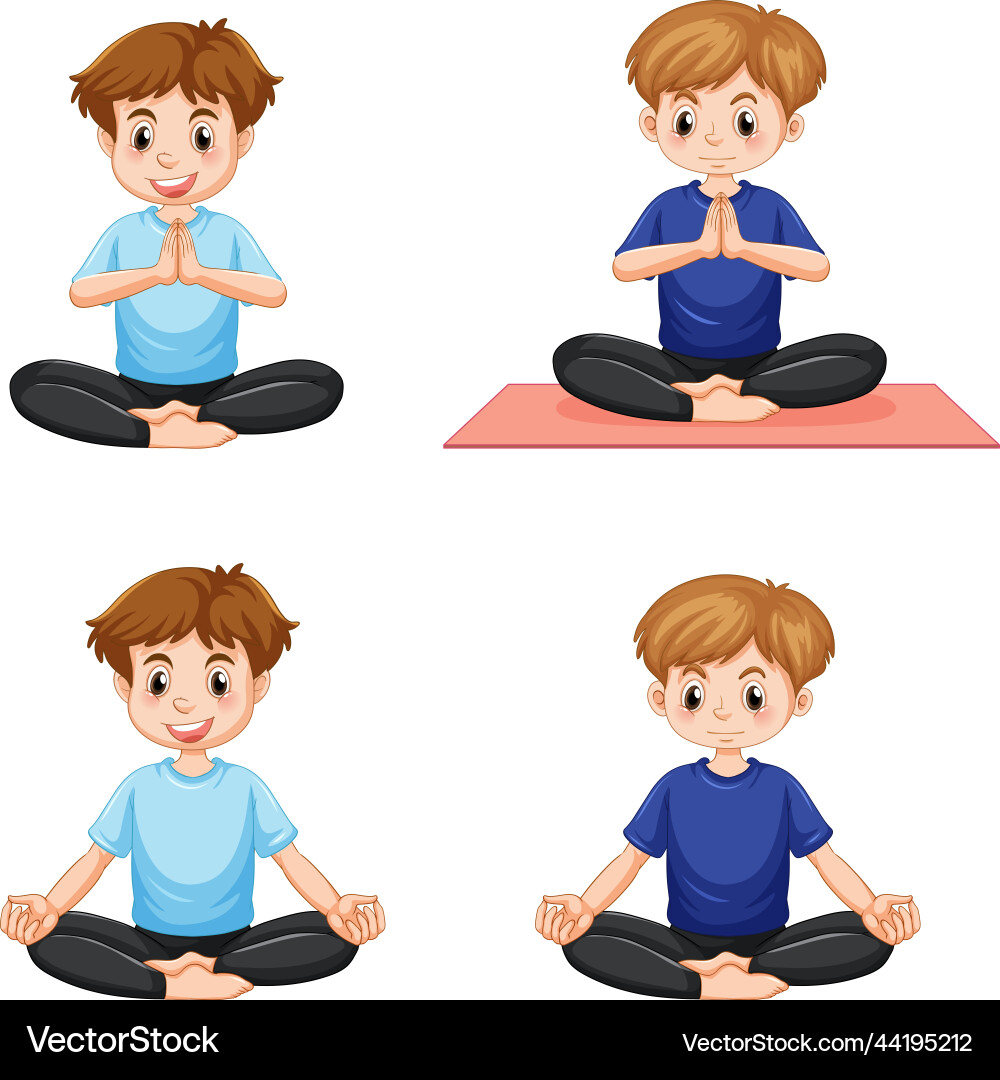 Set of yoga postures Royalty Free Vector Image