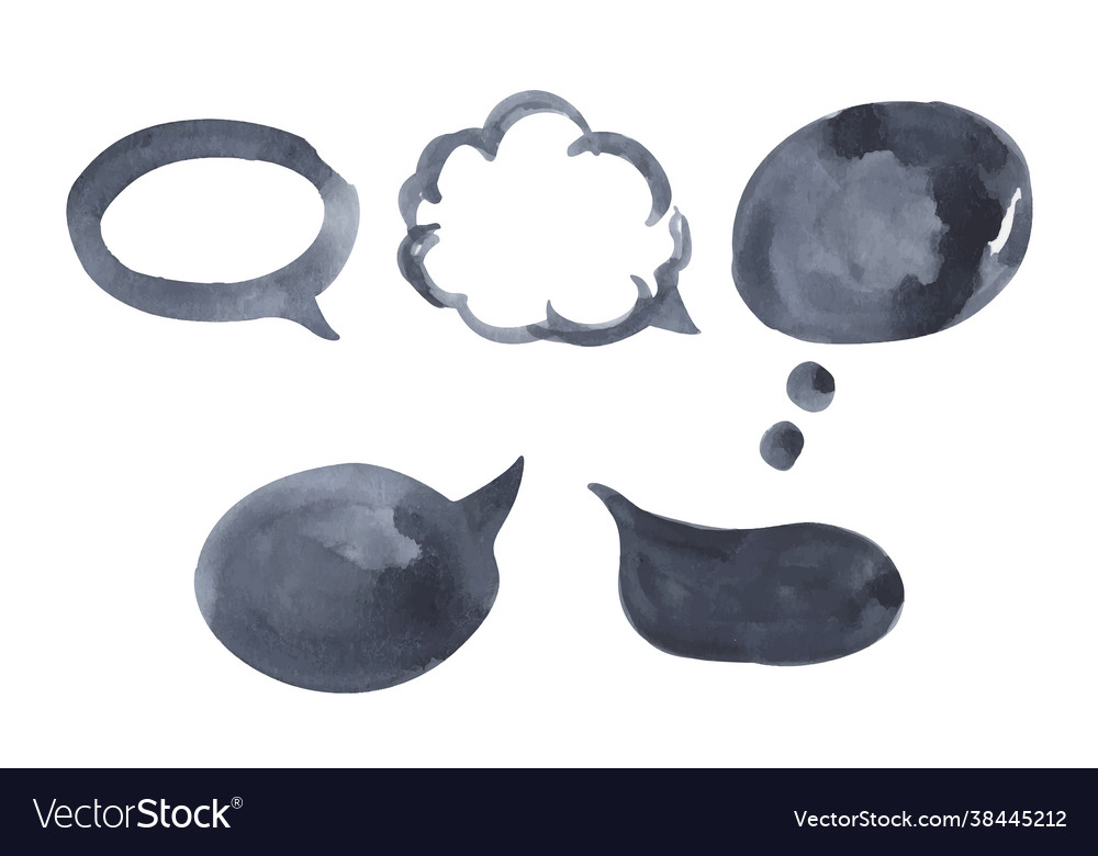 Set speech bubbles watercolor Royalty Free Vector Image