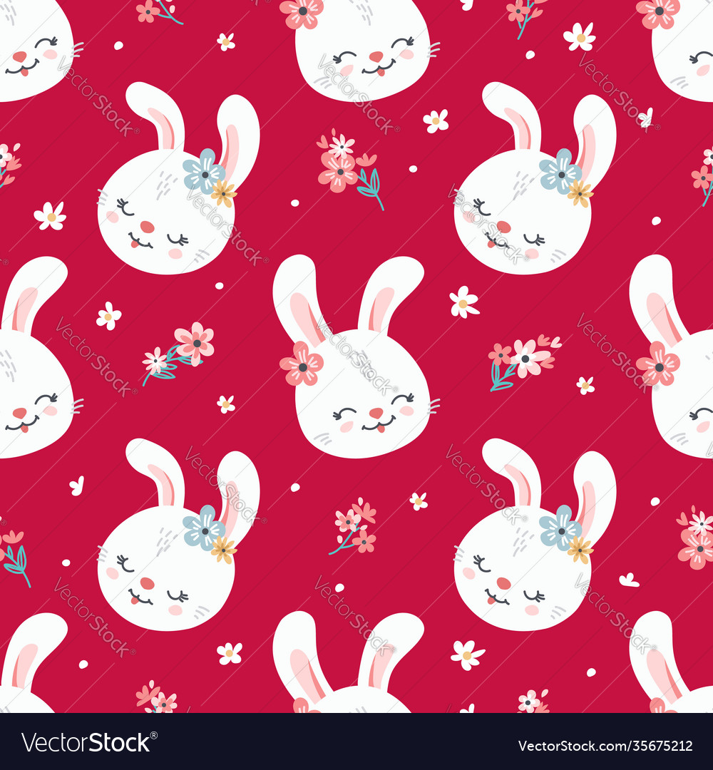 Spring easter background with bunnies Royalty Free Vector