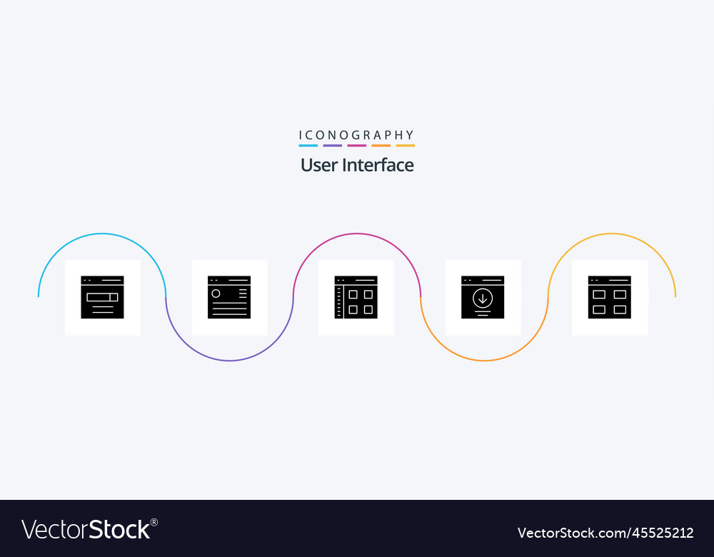 User interface glyph 5 icon pack including Vector Image User interface glyph 5 icon pack including Vector Image