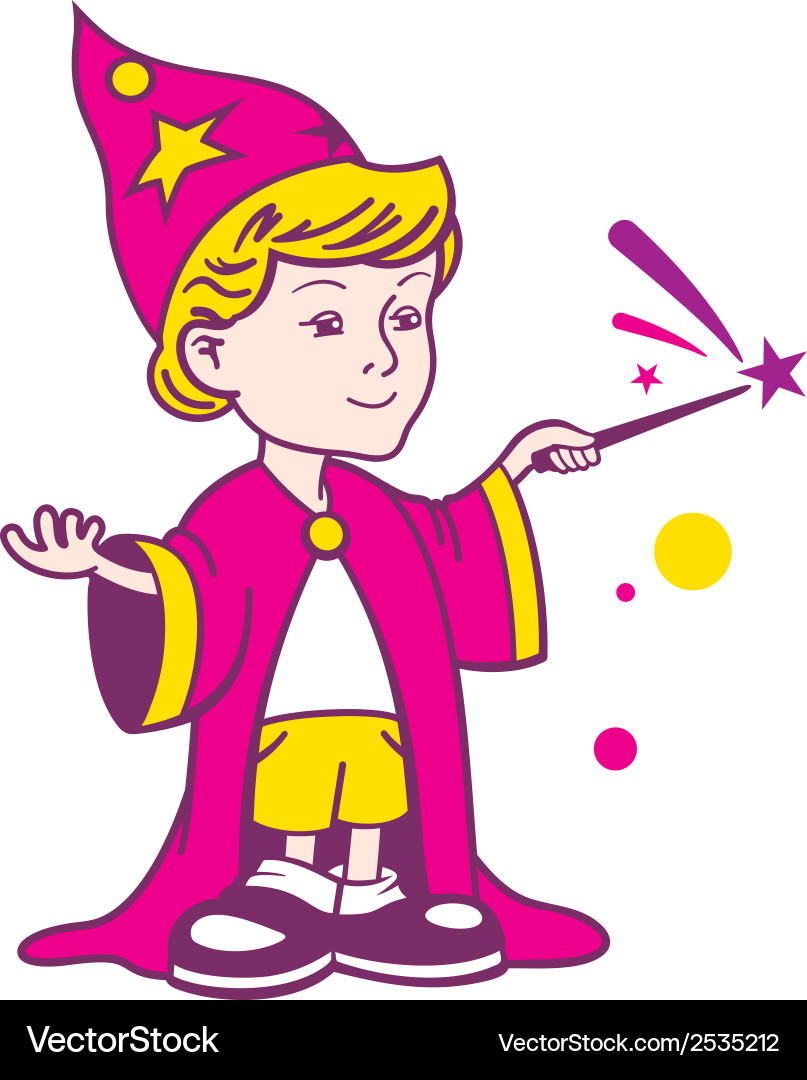 Wizard boy logo Royalty Free Vector Image - VectorStock
