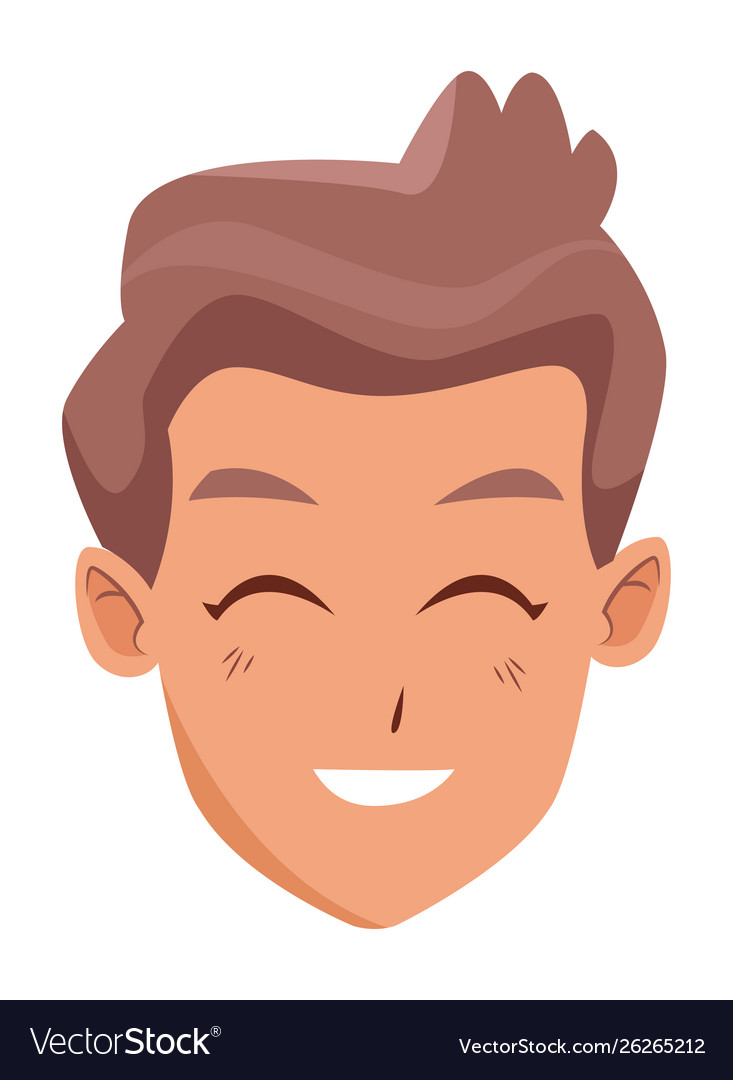 Young man face smiling cartoon Royalty Free Vector Image Young man face smiling cartoon Royalty Free Vector Image
