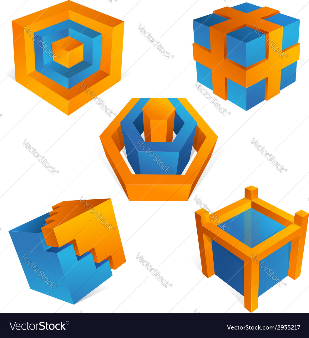 3d cubes Royalty Free Vector Image - VectorStock