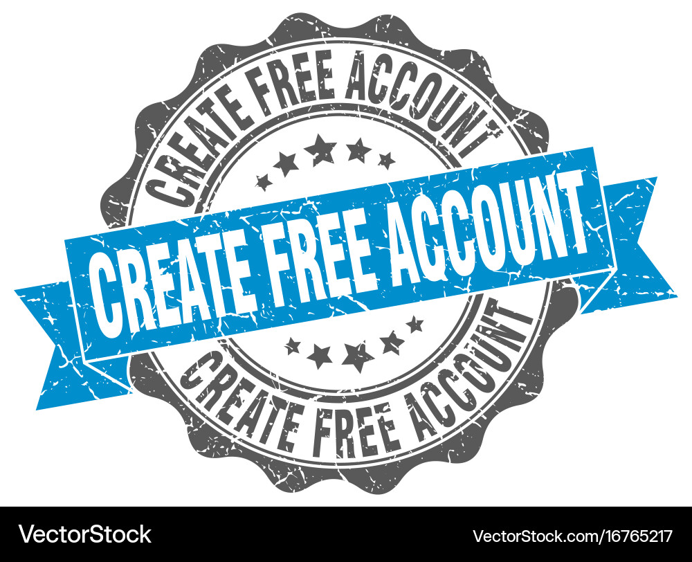 Create free account stamp sign seal Royalty Free Vector