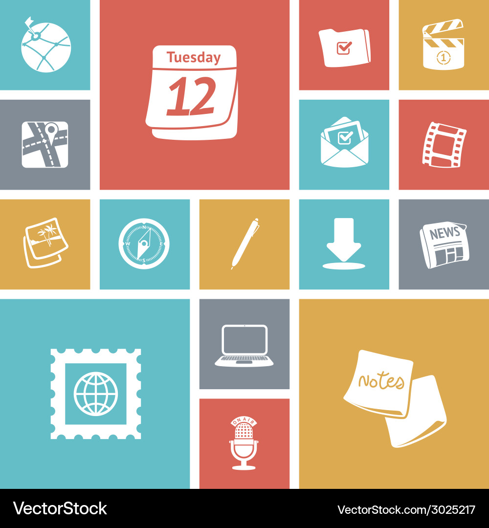 Flat design icons for user interface Royalty Free Vector