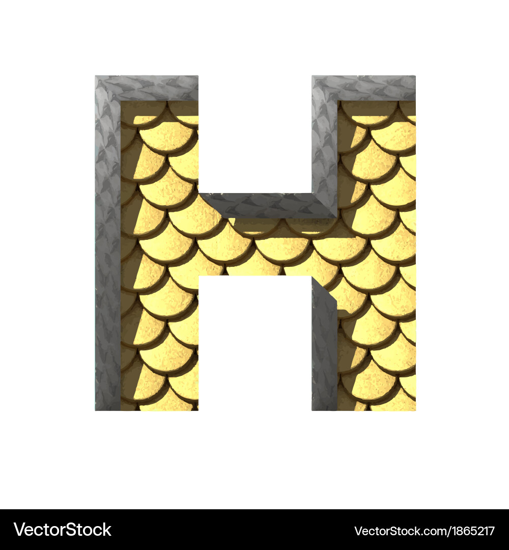 Golden cutted figure h paste to any background Vector Image