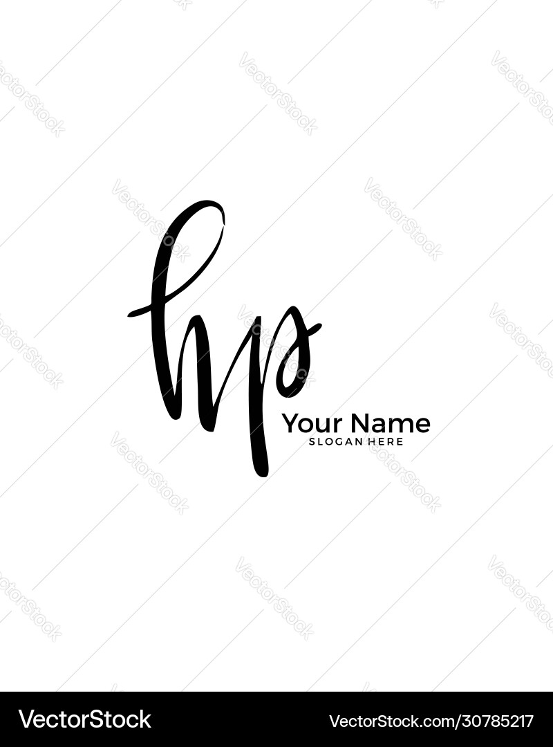 H p hp initial logo signature handwriting Vector Image