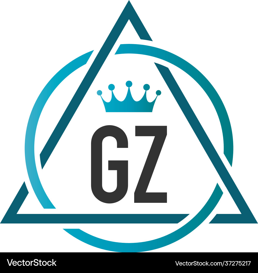 Initial letter gz circle triangle logo design Vector Image