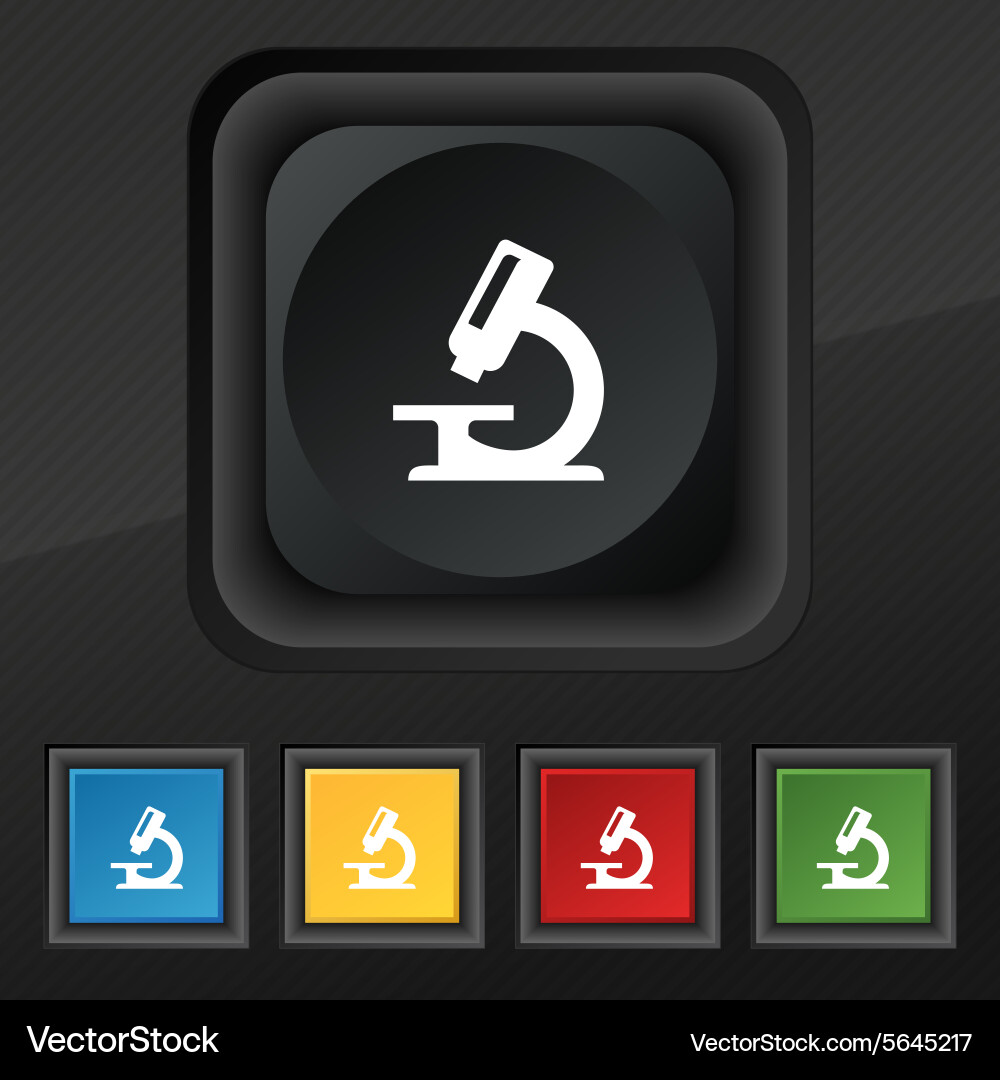 Microscope icon symbol set of five colorful Vector Image