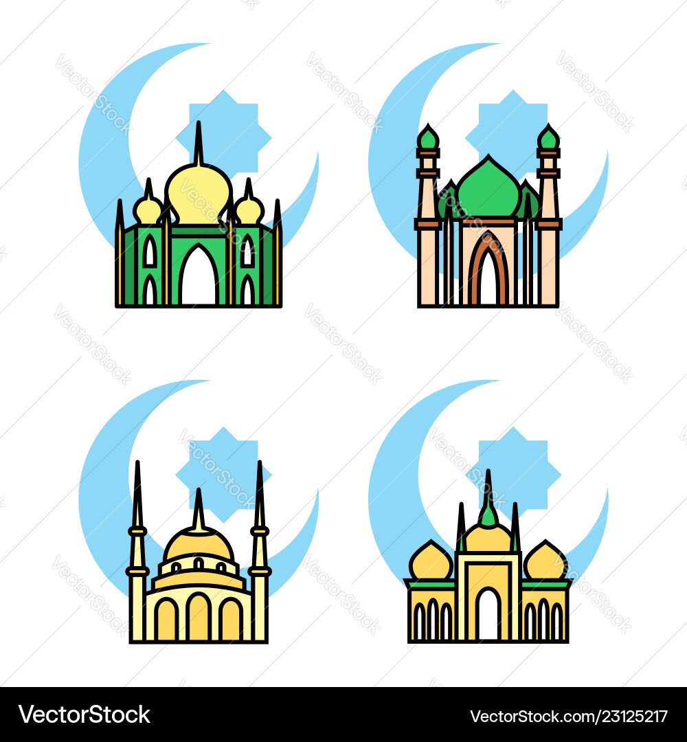 Mosque icon muslim islamic symbol Royalty Free Vector Image
