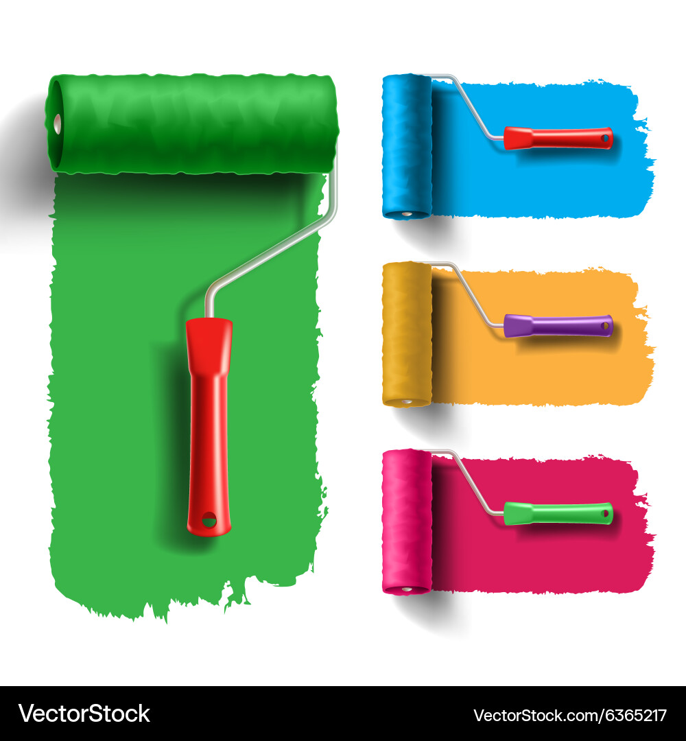 Roller brush Royalty Free Vector Image - VectorStock