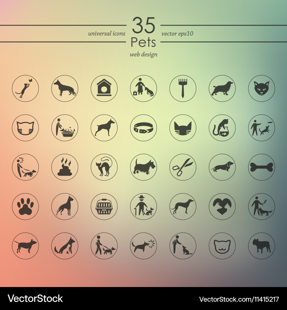 Set of pets icons Royalty Free Vector Image - VectorStock