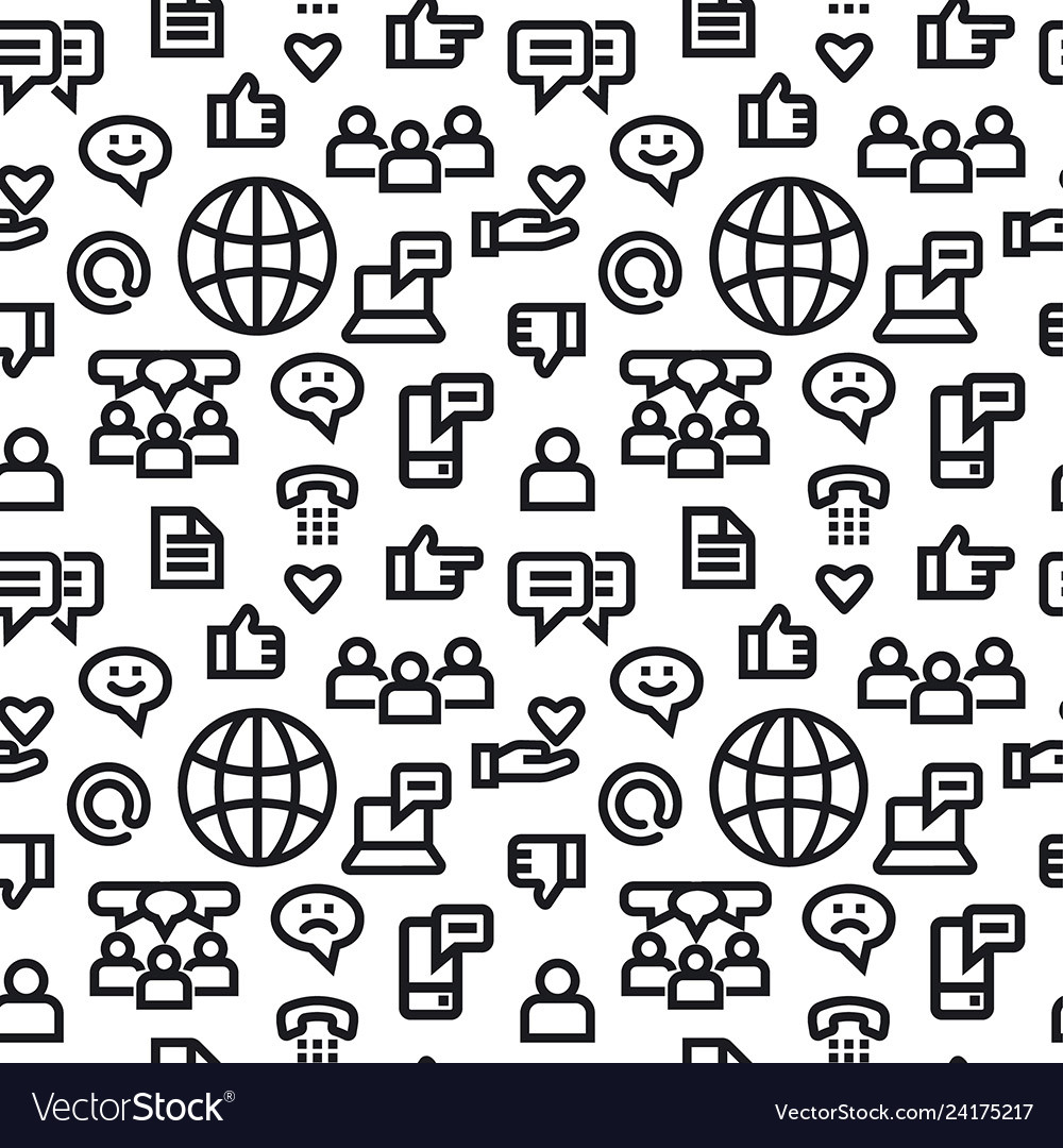 Social media pattern Royalty Free Vector Image