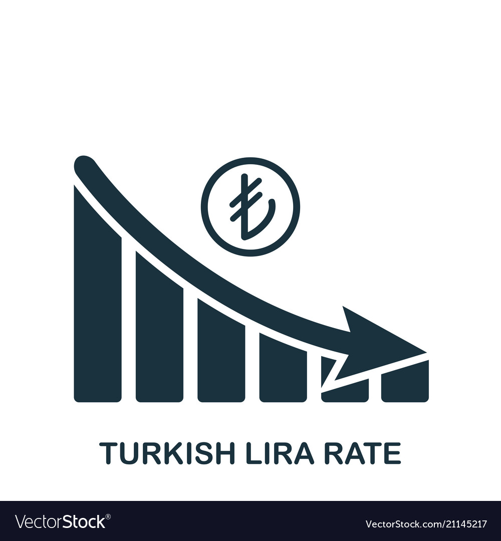 Turkish lira rate decrease graphic icon mobile Vector Image